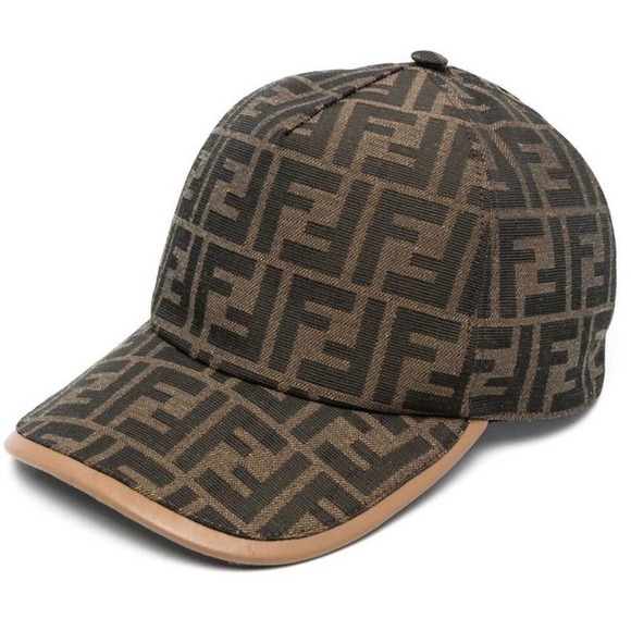 Fendi | Accessories | Fendi Ff Logo Leather Trimmed Baseball Hat M ...